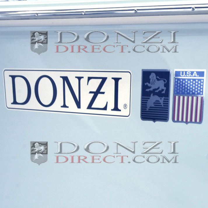 Donzi OEM Hullside Decal Logo Set, 40th Anniversary 4" w/ Shields ...