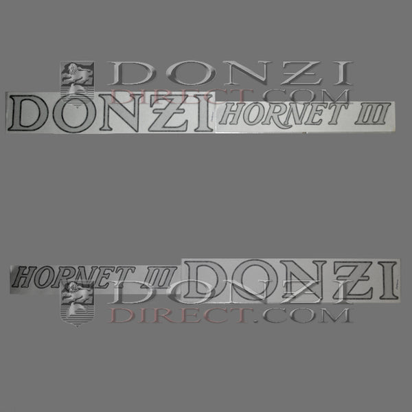 Donzi OEM Hornet III Chrome/Black Hullside Logo Decal Set – DonziDirect.Com
