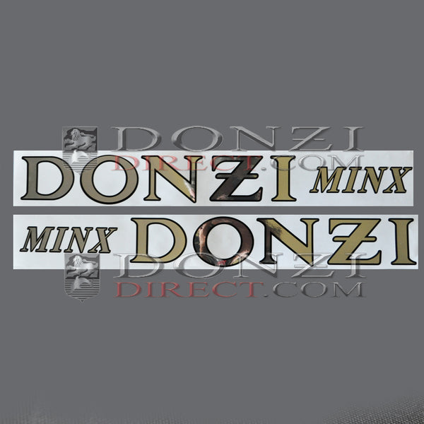 Donzi OEM 20 Minx Chrome/Black Hullside Logo Decal Set – DonziDirect.Com